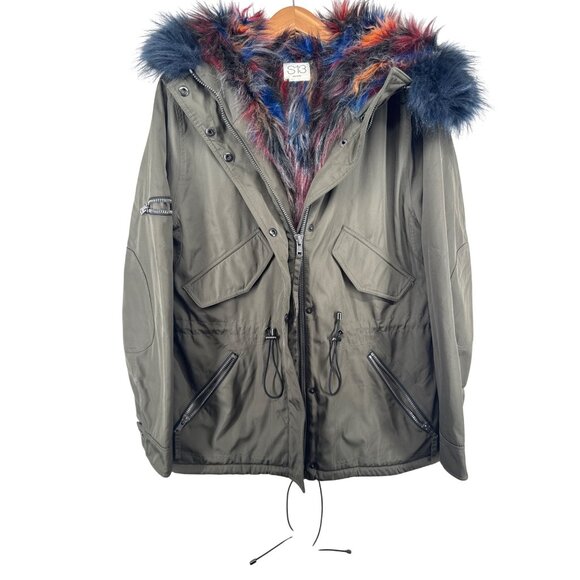 S13 | Jackets & Coats | Sam S3 Womens Jacket Sz L Army Green Luxe Mini ...
